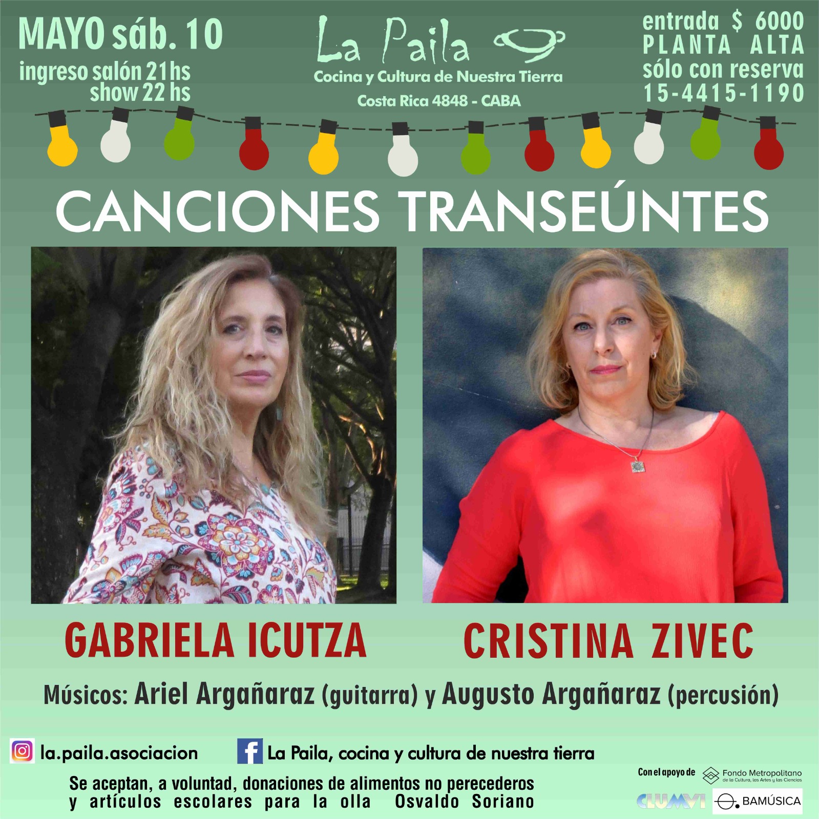 CANCIONES TRANSEÚNTES con Gabriela Icutza y Cristina Zivec - Revuelto